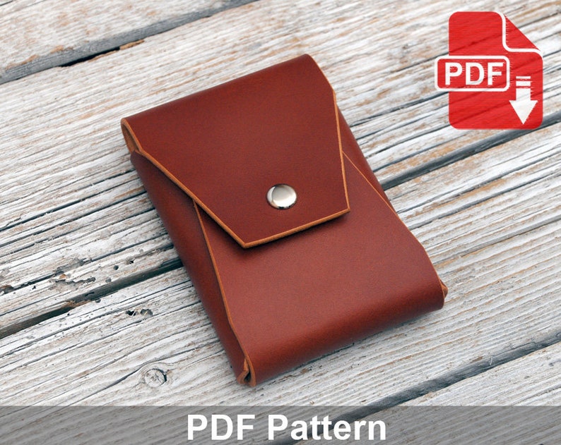 Leather Business Card Holder PDF Pattern. Template of Pocket - Etsy