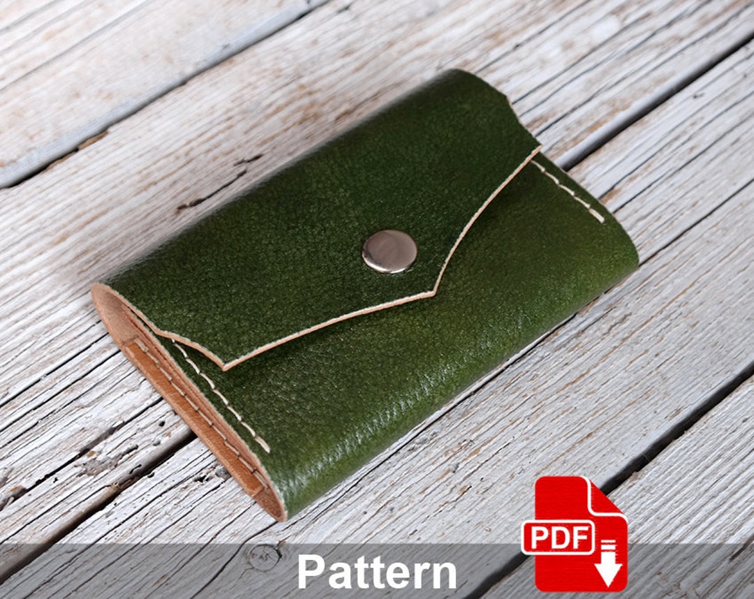 Leather Business Card Holder PDF Pattern. Template of Card Holder ...