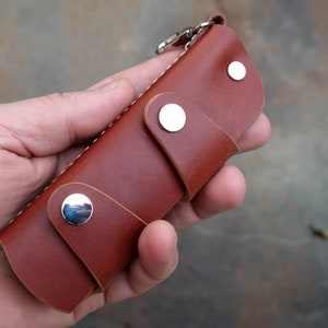 Leather Key Holder PDF Pattern. Leather Key Pouch for Long Key. Leather ...