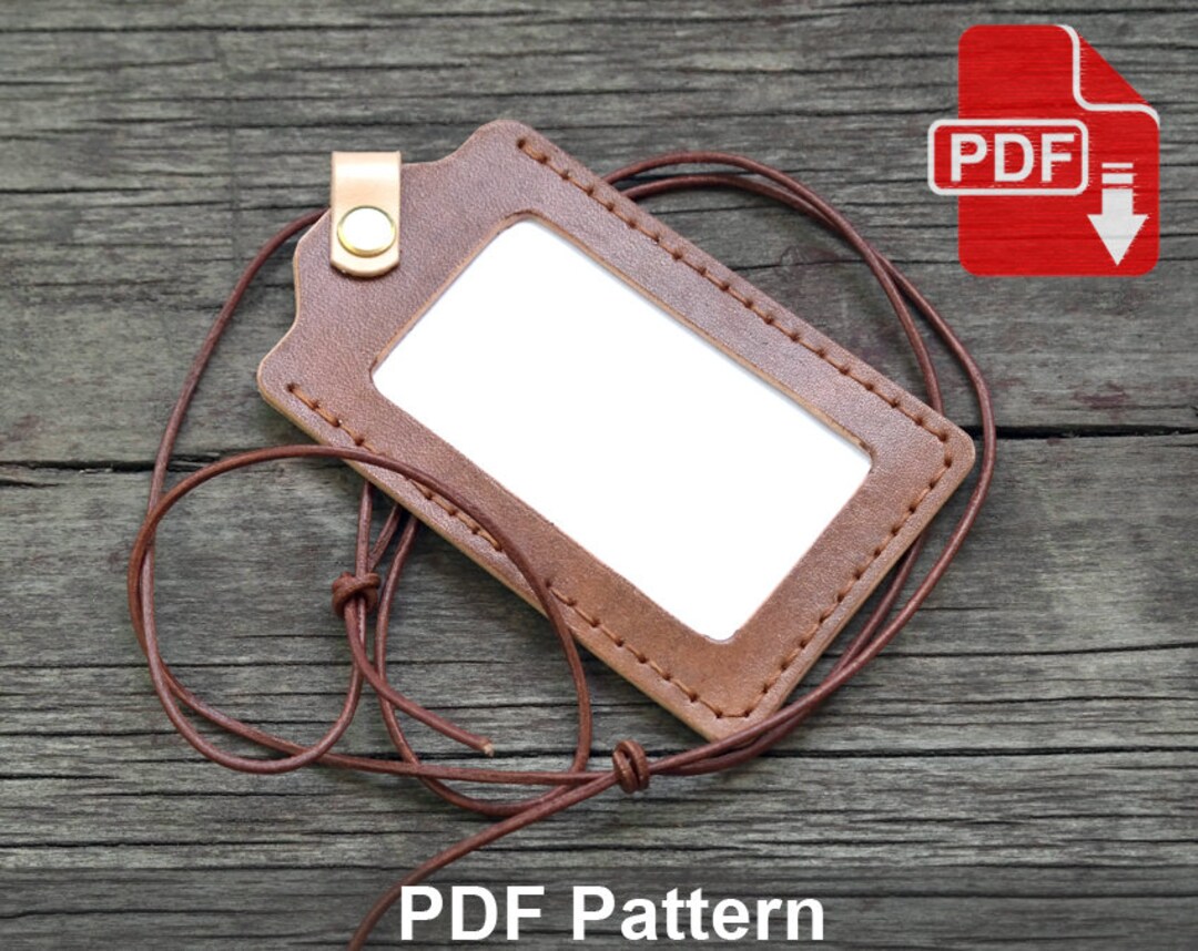 Leather ID Card Holder PDF Pattern. Leather Crafting. Leather - Etsy