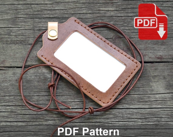 Leather ID Card Holder PDF Pattern. Leather Crafting. Leather - Etsy