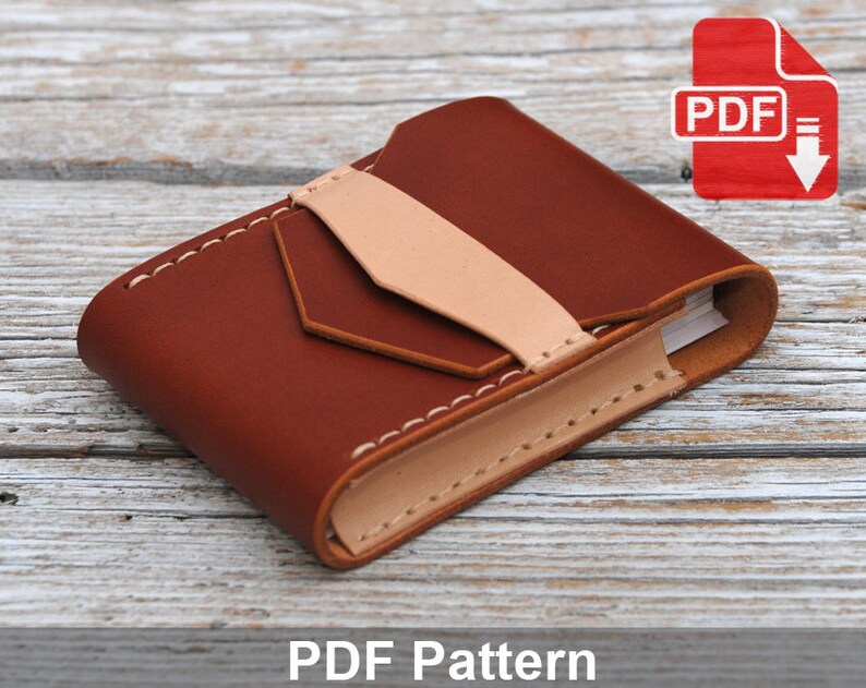 Leather Business Card Holder PDF Pattern. Template of Pocket - Etsy