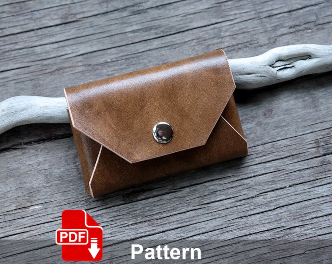 Leather Business Card Holder PDF Pattern. Template of Pocket Mini Card ...