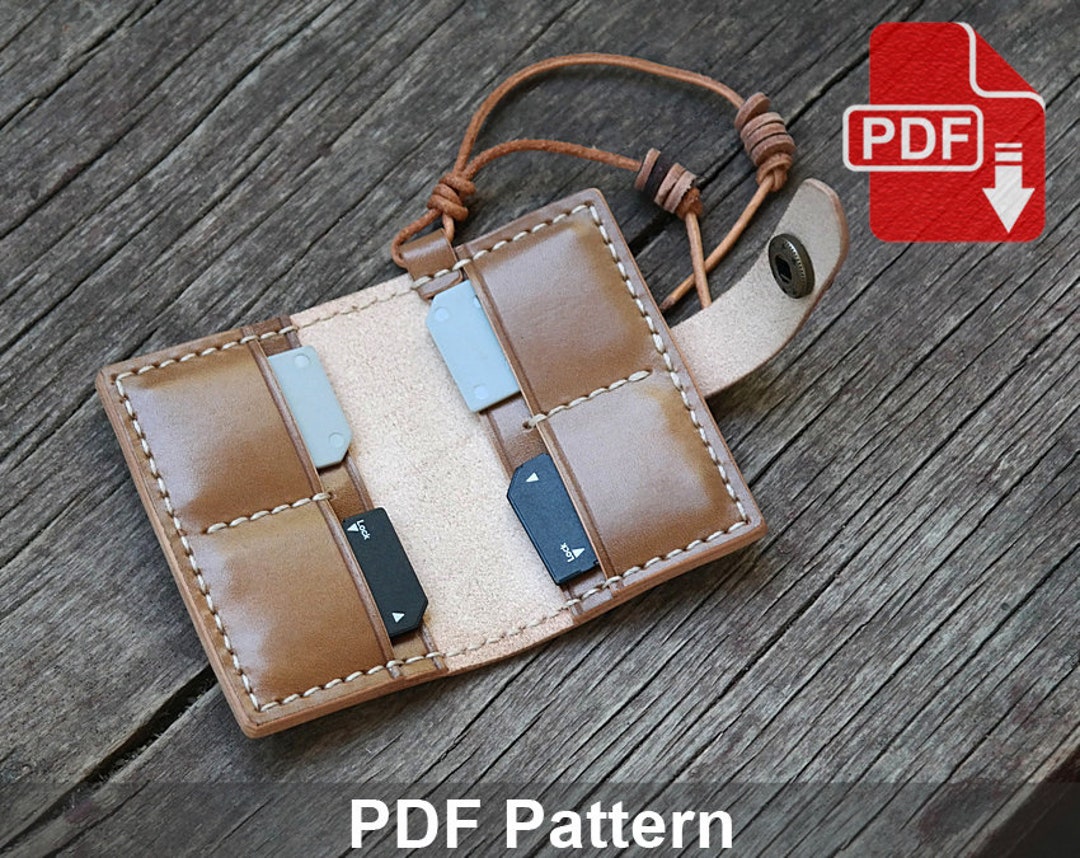 Leather 4 х SD SDHC Card Holder PDF Pattern. Card Holder - Etsy