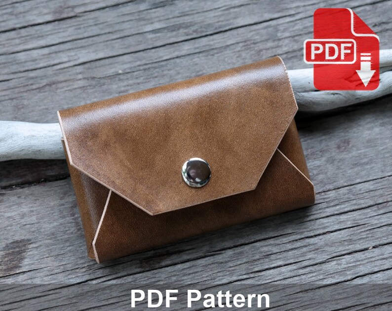 Leather Business Card Holder PDF Pattern. Template of Pocket - Etsy