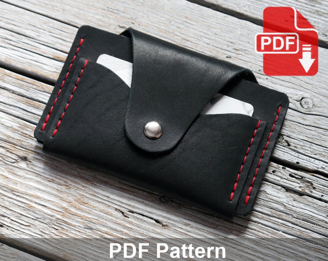 Leather Card Holder PDF Pattern. Template of Pocket Mini - Etsy