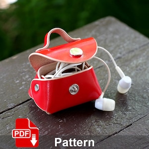 Leather Earphone Bag Pattern. Earphone Pouch. Mini Bag PDF Template ...