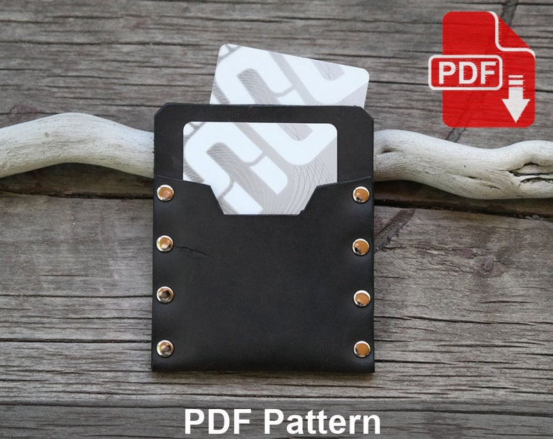 Leather Card Holder PDF Pattern. Template of Pocket Non - Etsy