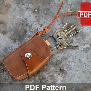 Leather Key Holder PDF Pattern. Leather Key Pouch. Key Bag. | Etsy