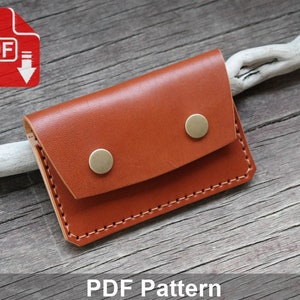 Leather Card Holder PDF Pattern. Template of Pocket Mini - Etsy