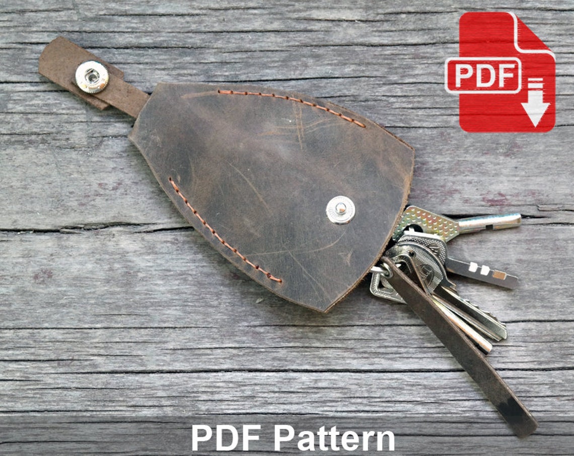 Leather Key Holder PDF Pattern. Leather Key Pouch. Key Bag. - Etsy