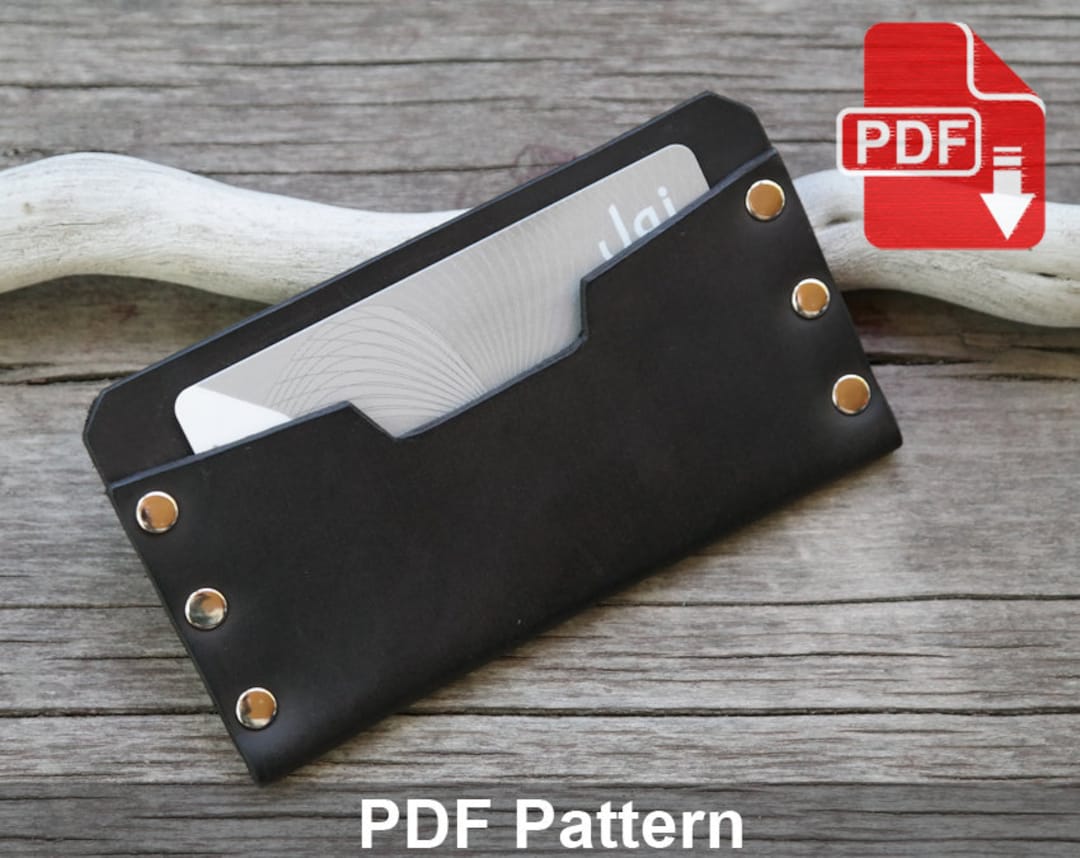 Leather Card Holder PDF Pattern. Template of Pocket Non - Etsy