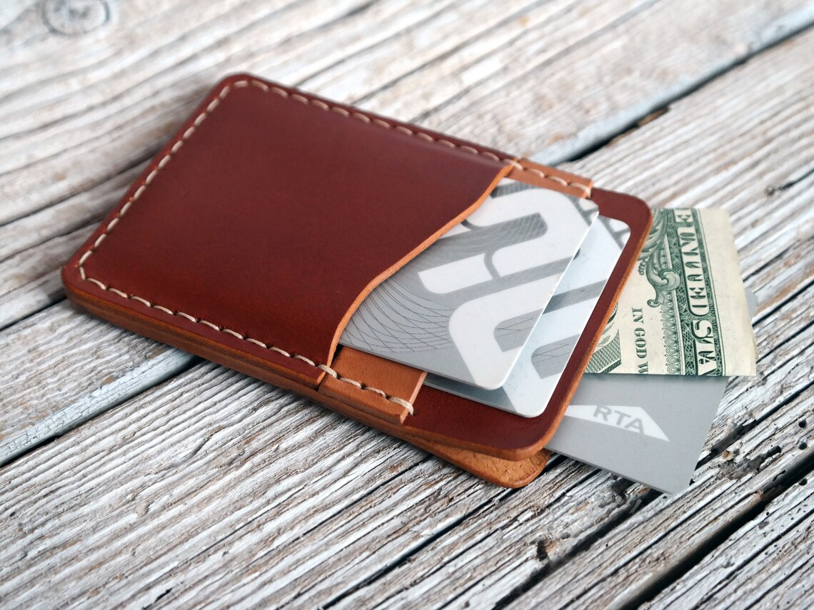 3-pocket Leather Card Holder. PDF Pattern. Template of Pocket Mini ...