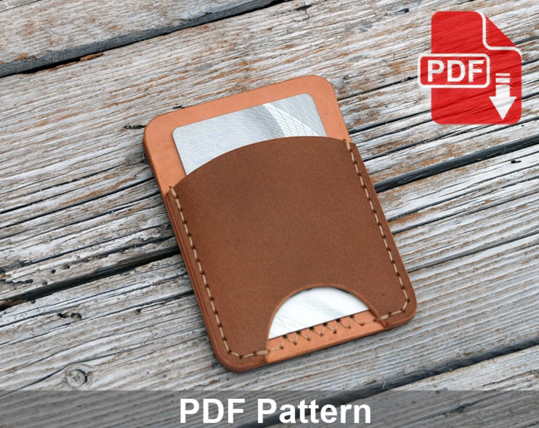 Leather Card Holder PDF Pattern. Template of Pocket Mini - Etsy