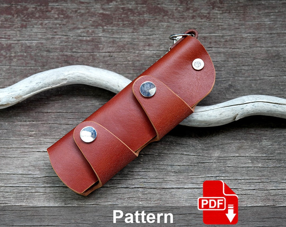 Leather Key Holder PDF Pattern. Leather Key Pouch for Long Key. Leather ...