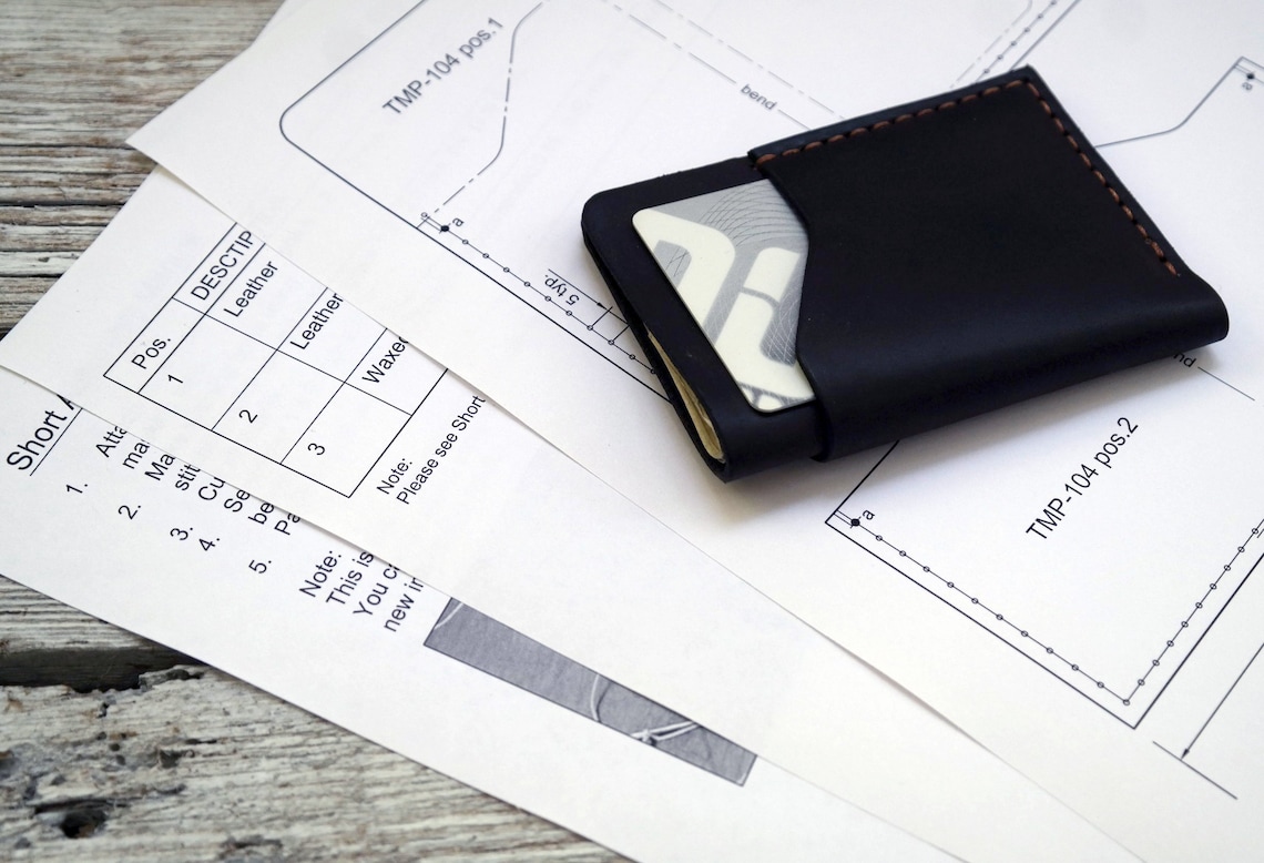 Leather Card Holder PDF Pattern. Template of Pocket Mini - Etsy