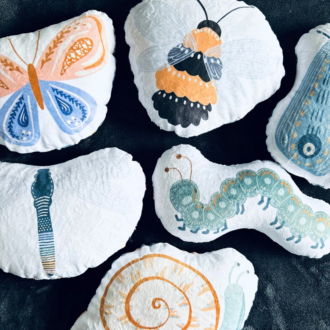 Weighted Insect Plush Pillow 1 Pound, Moth, Butterfly, Beetle, Snail ...