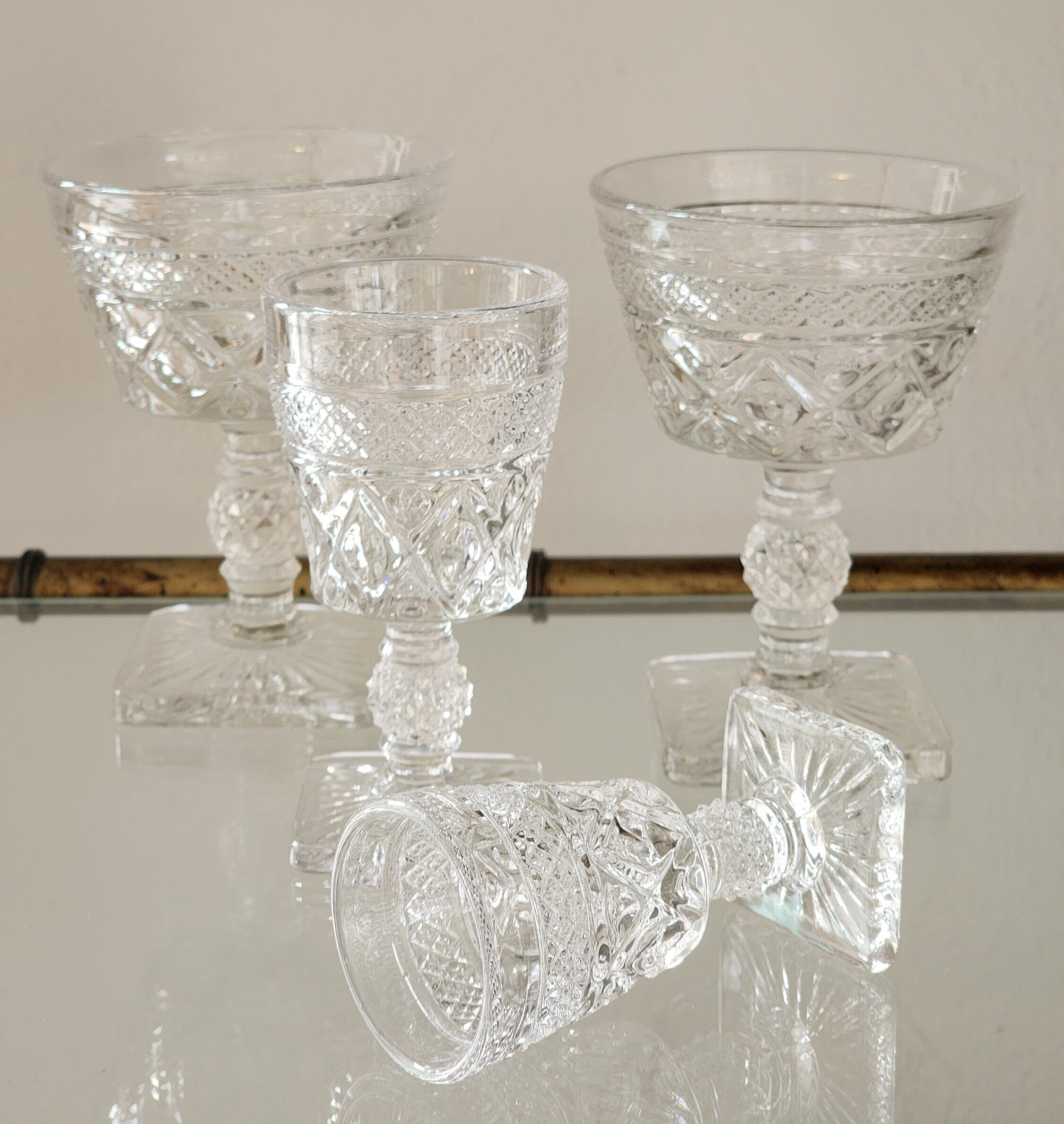 Vintage Pressed Glass Stemware Cape Cod by Imperial Glass Company ...