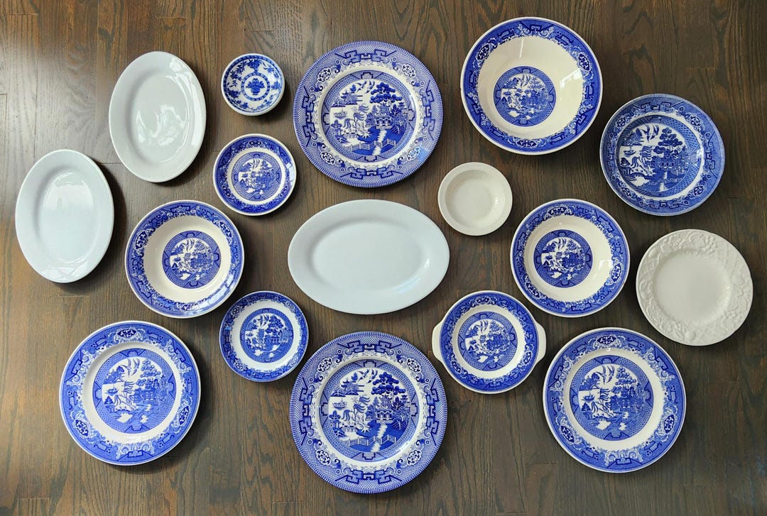 Curated Antique Blue Willow Wall Plate Art DIY Kit Build Your Own ...