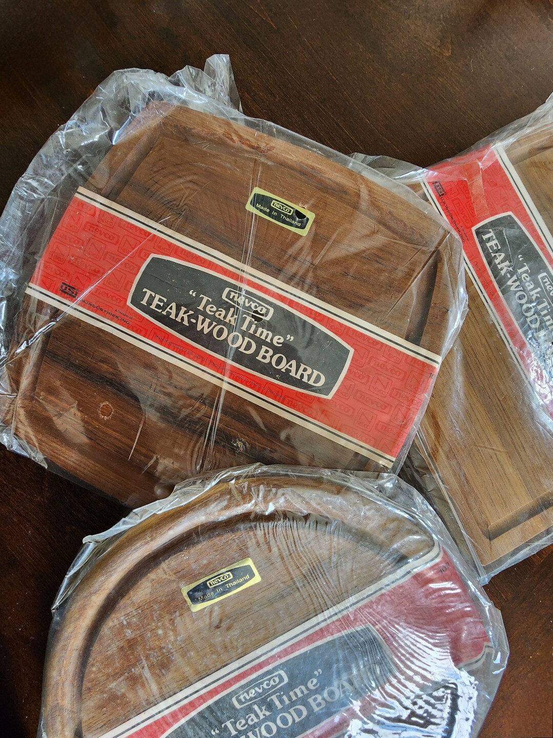 Vintage New Hand Carved Solid Teak Bar Cutting Boards by Nevco Lot ...