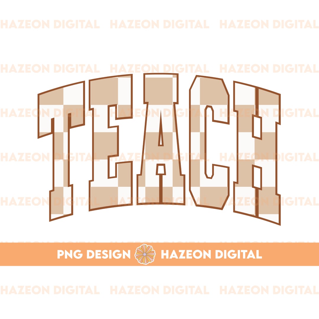Trendy Retro Teach PNG Checkered Varsity Popular Aesthetic Trendy ...