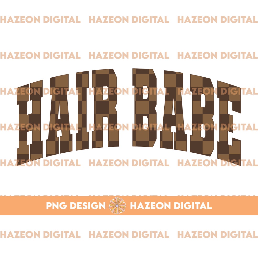 Trendy Retro Hair Babe Hairstylist PNG Checkered Varsity Popular ...