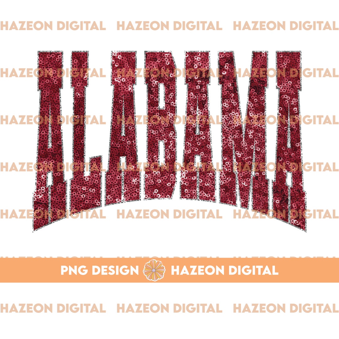 Trendy Retro Alabama PNG Faux Sequin Png Varsity Popular Aesthetic ...