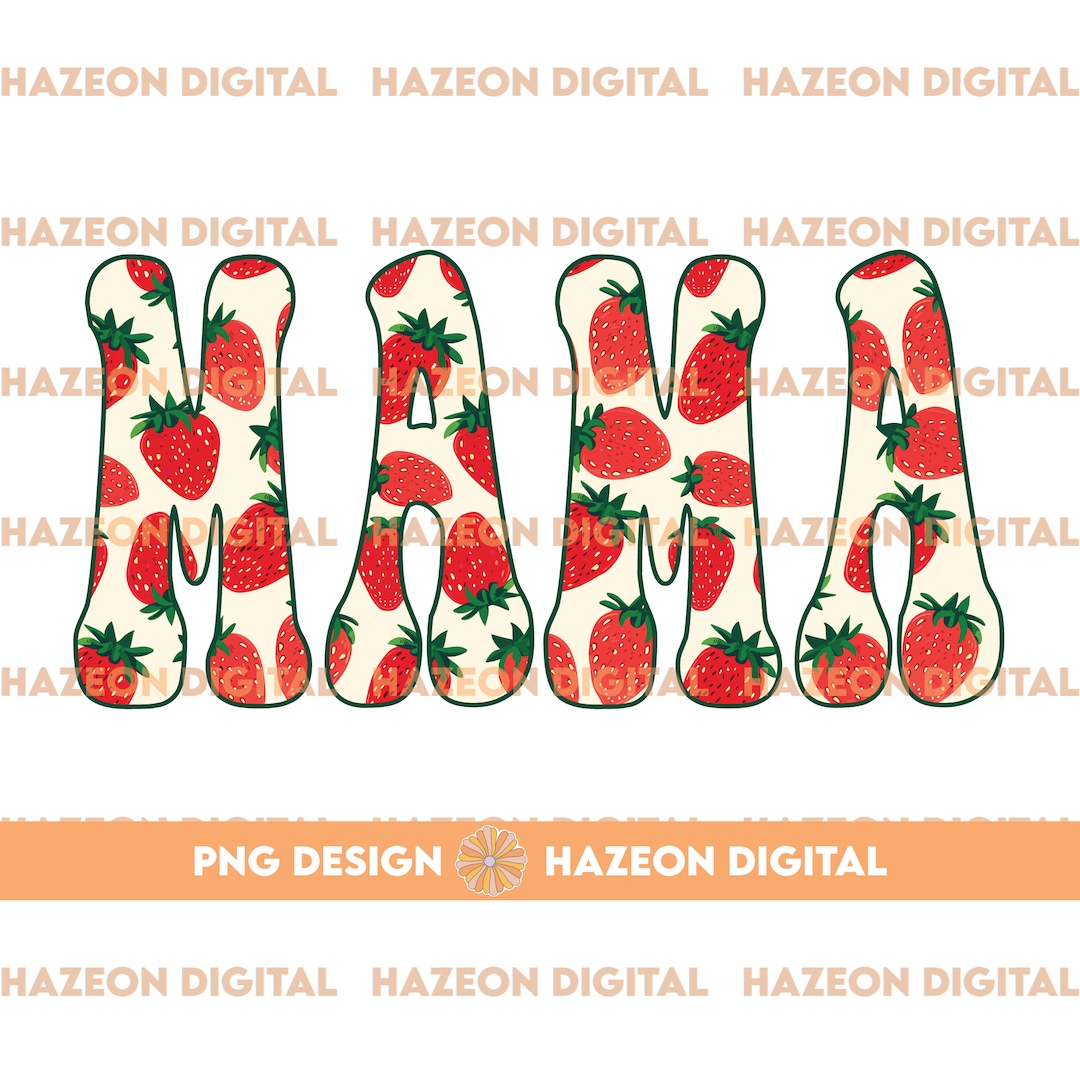 Trendy Retro Mama PNG Strawberry Berry First Summer Varsity Popular ...