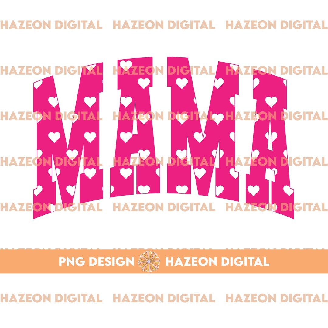 Retro Mama Valentines Day PNG Mama Mini Heart Trendy Retro Varsity ...