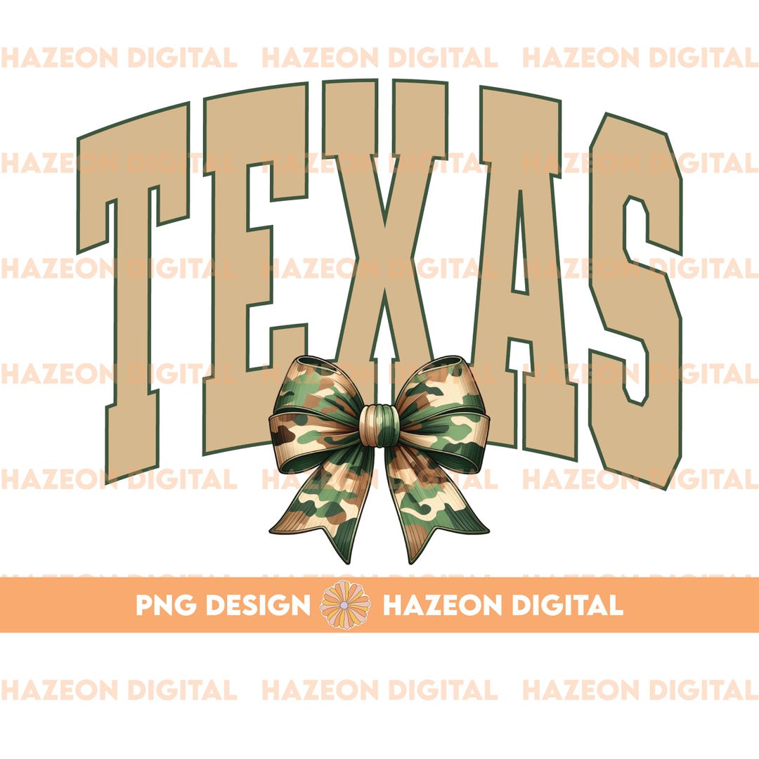 Trendy Retro Texas PNG Camo Bow Varsity Popular Aesthetic Trendy Texas ...