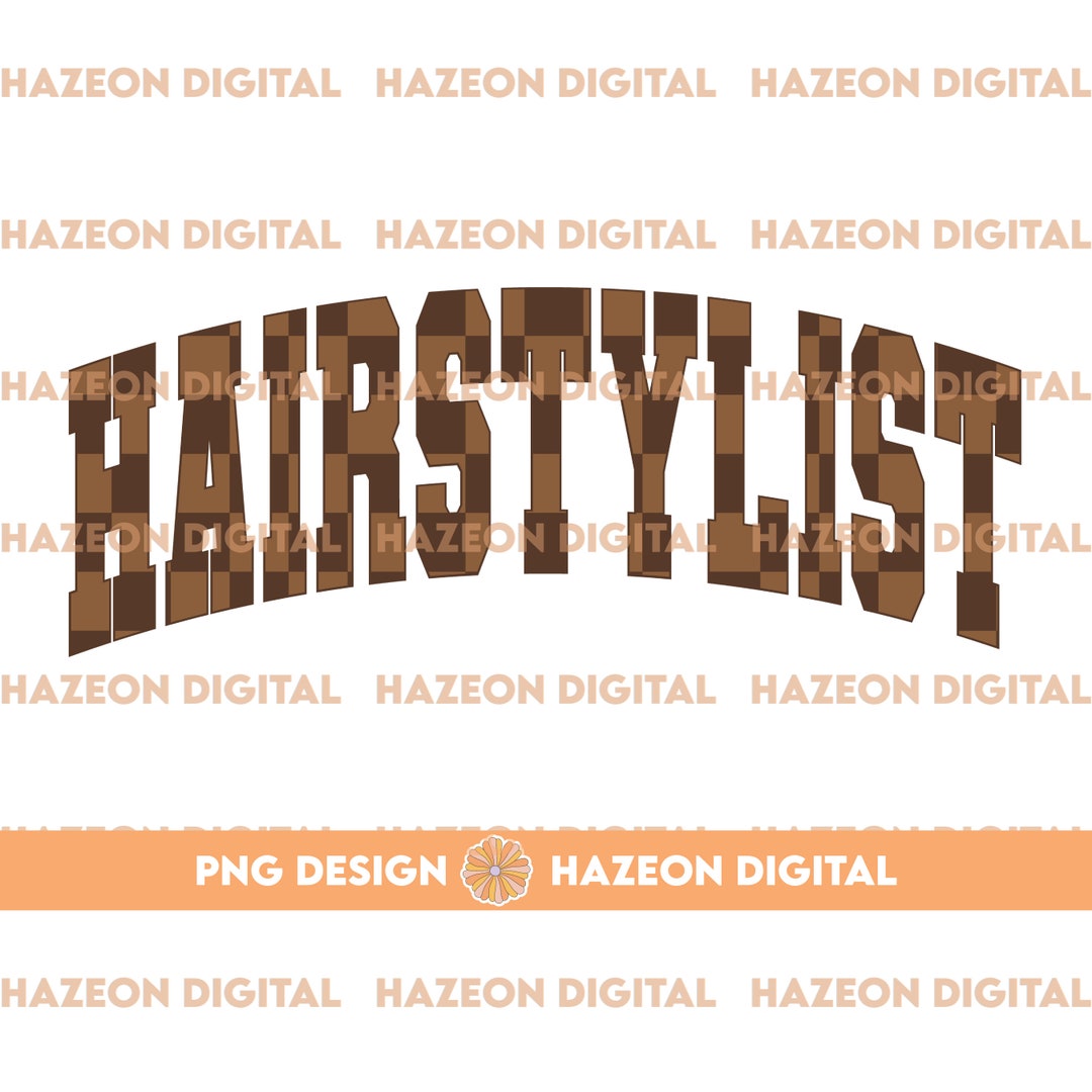 Trendy Retro Hairstylist PNG Checkered Varsity Popular Aesthetic Trendy ...