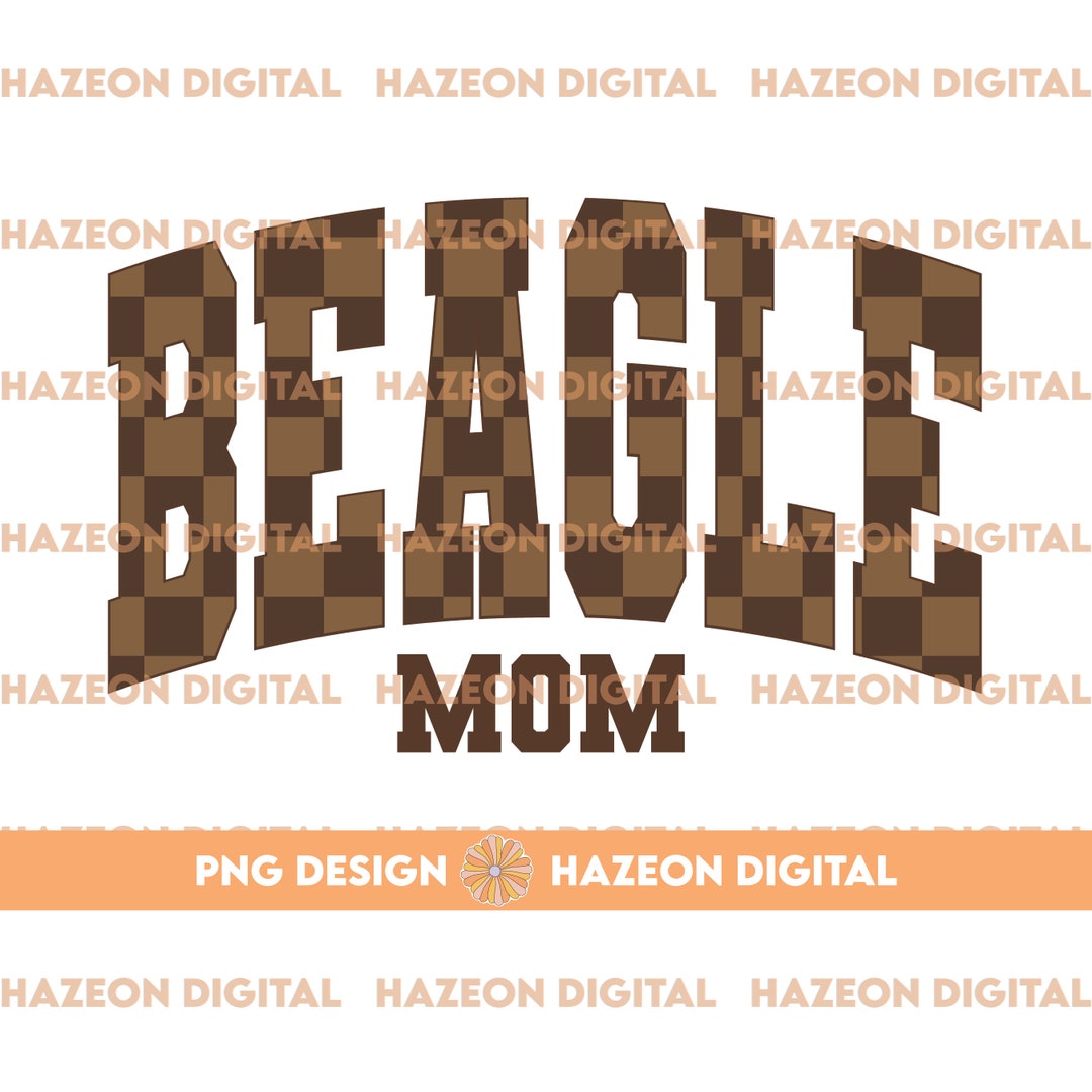 Trendy Retro Beagle Mom PNG Checkered Varsity Popular Aesthetic Trendy ...