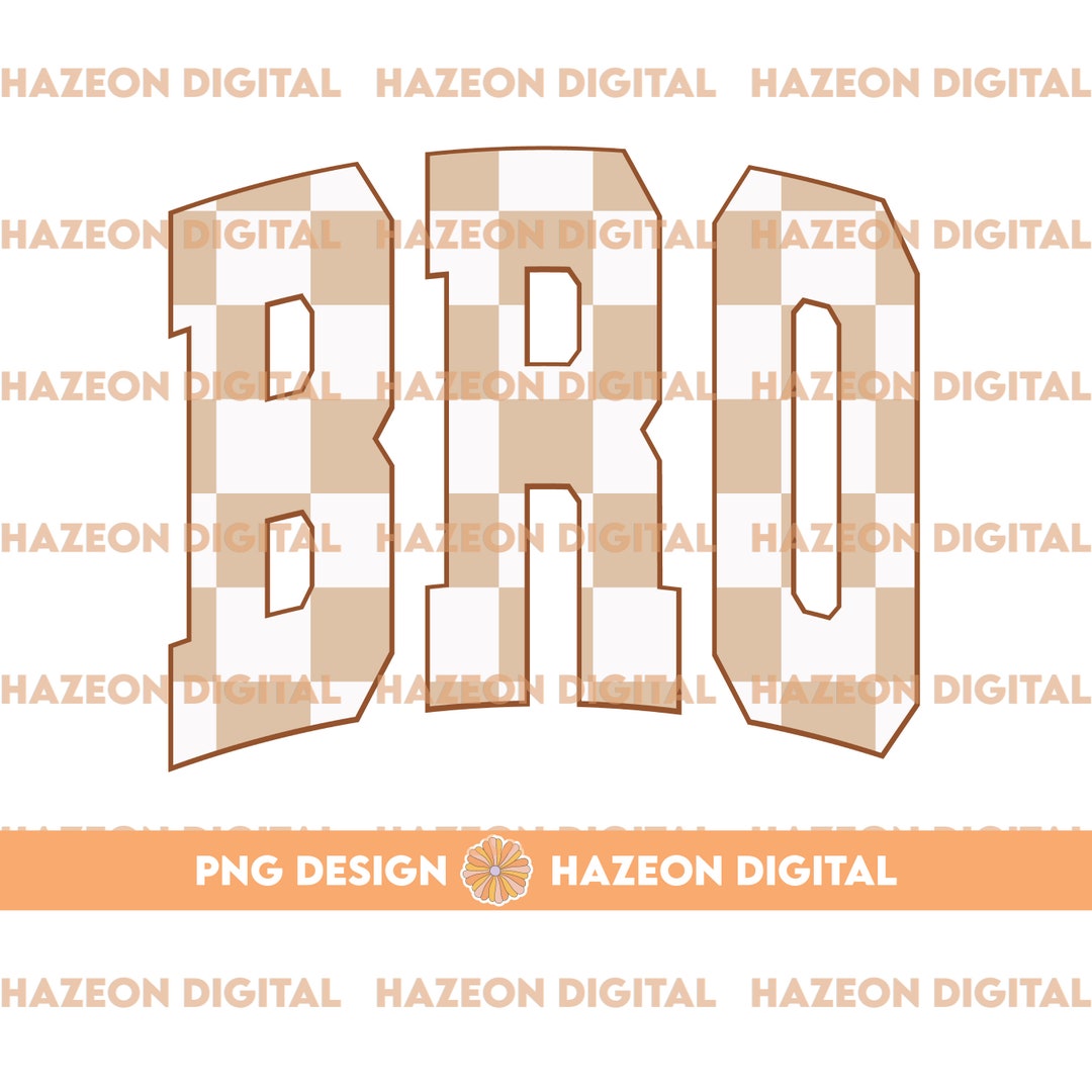 Trendy Retro Bro PNG Checkered Varsity Popular Aesthetic Trendy Big ...