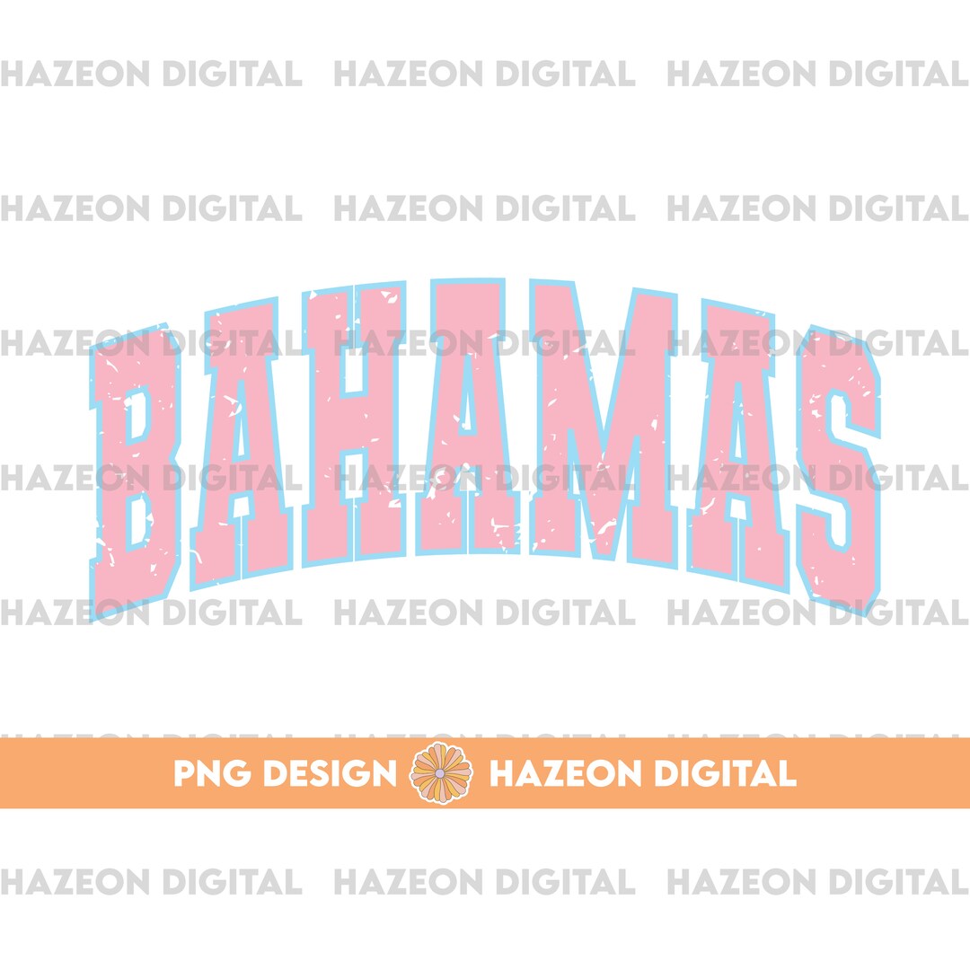 Bahamas Png Distressed Trendy Retro Varsity Surfer Coconut Girl Png ...