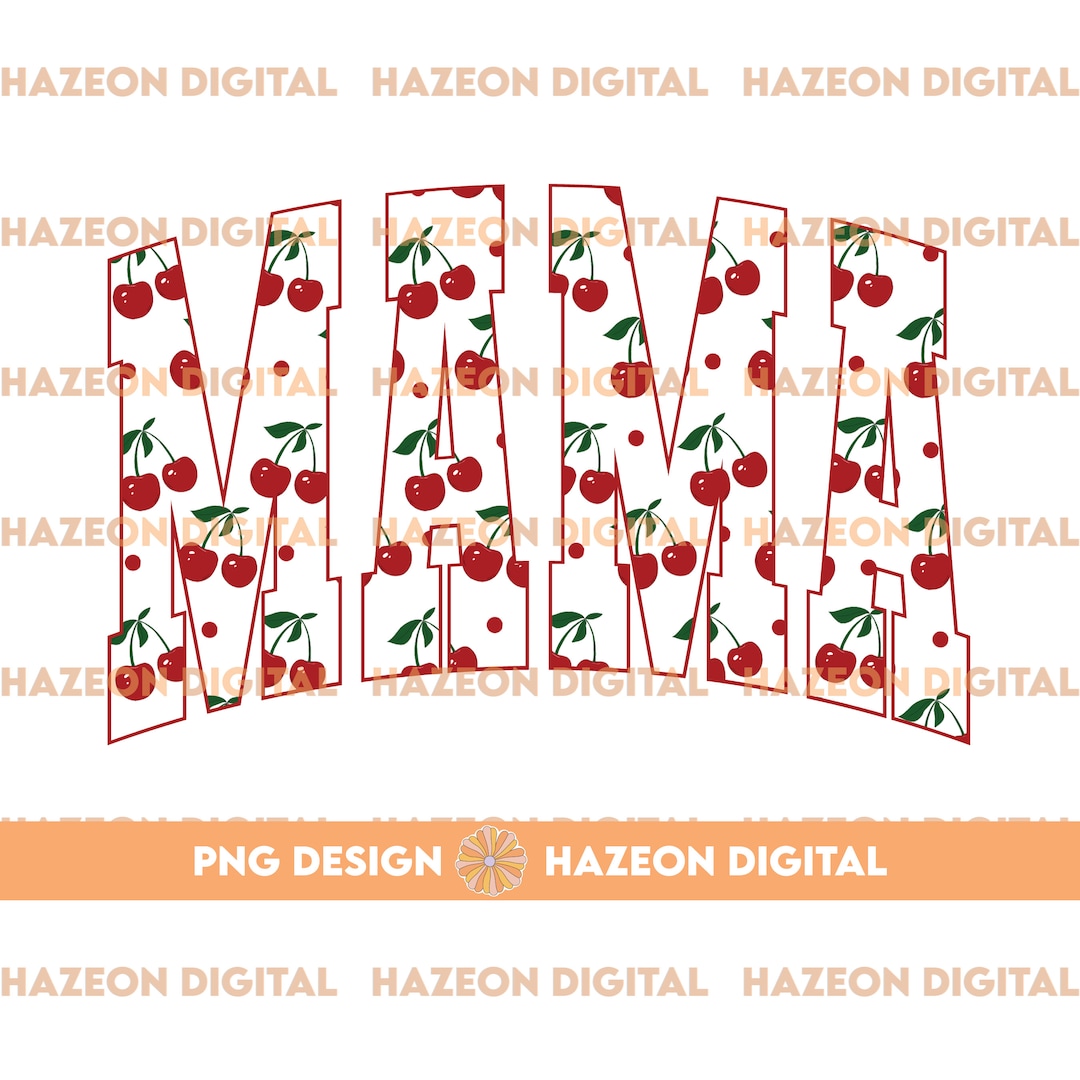 Trendy Retro Mama PNG Cherry First Birthday Summer Varsity Popular ...