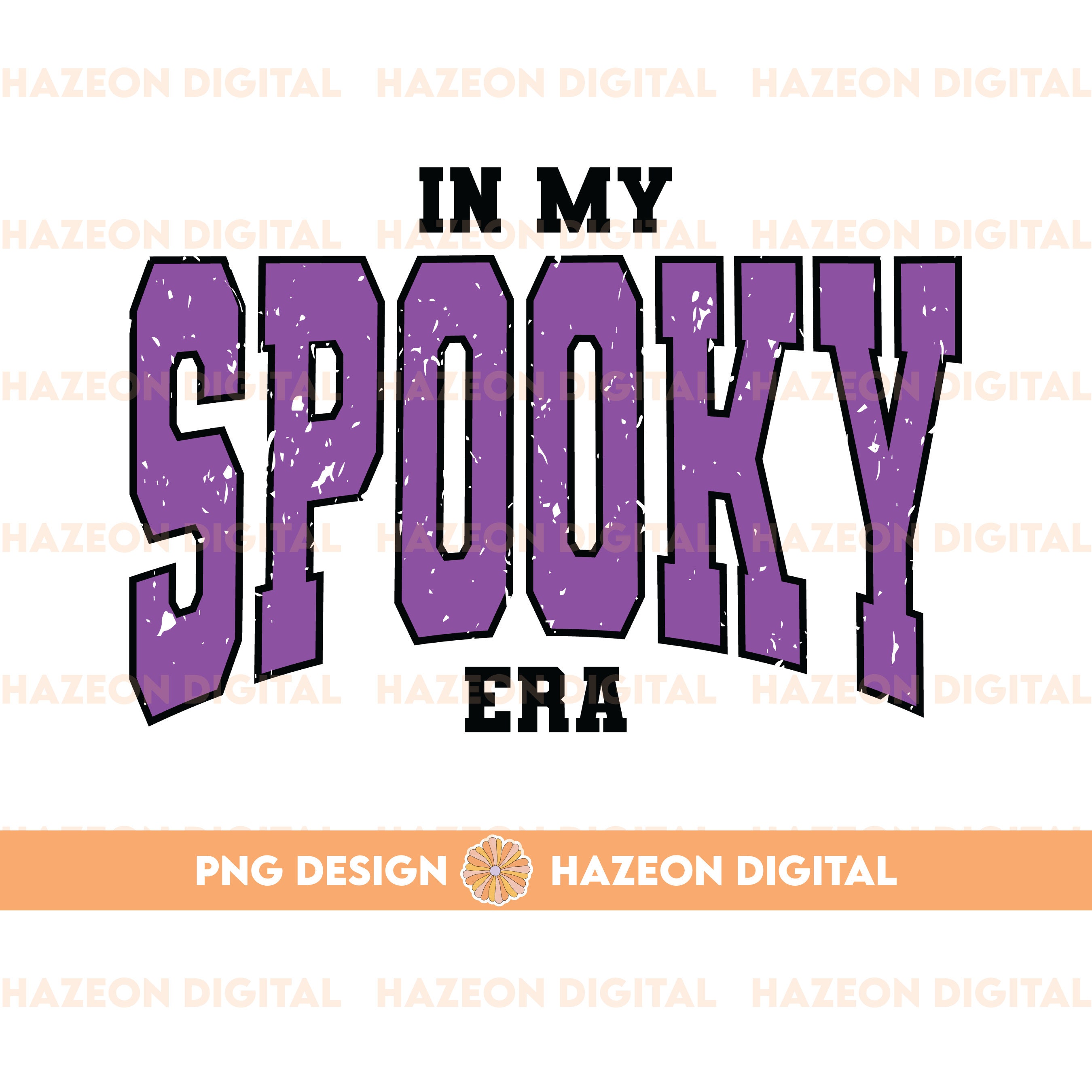 Retro Halloween PNG Spooky Era Distressed Trendy Varsity - Etsy