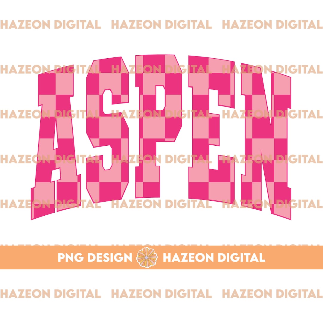 Trendy Retro Aspen PNG Checkered Varsity Popular Aesthetic Trendy Aspen ...