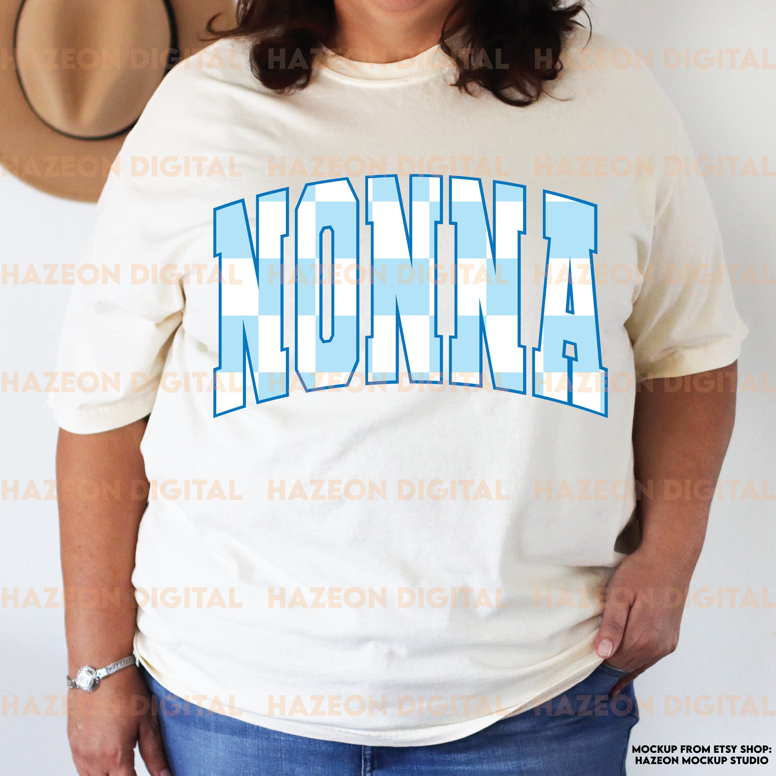 Trendy Retro Nonna PNG Checkered Varsity Popular Aesthetic - Etsy