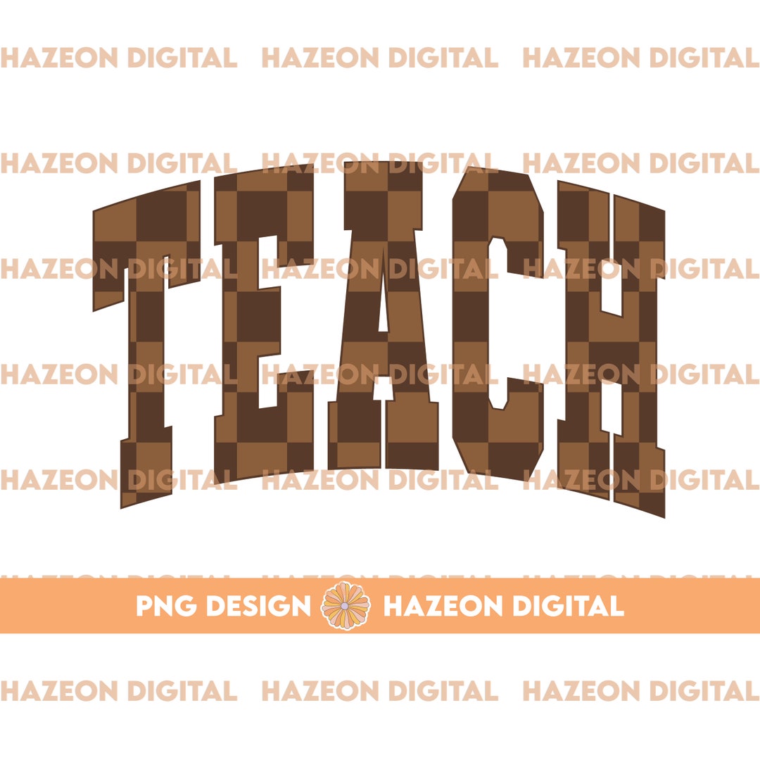 Trendy Retro Teach PNG Checkered Varsity Popular Aesthetic Trendy ...