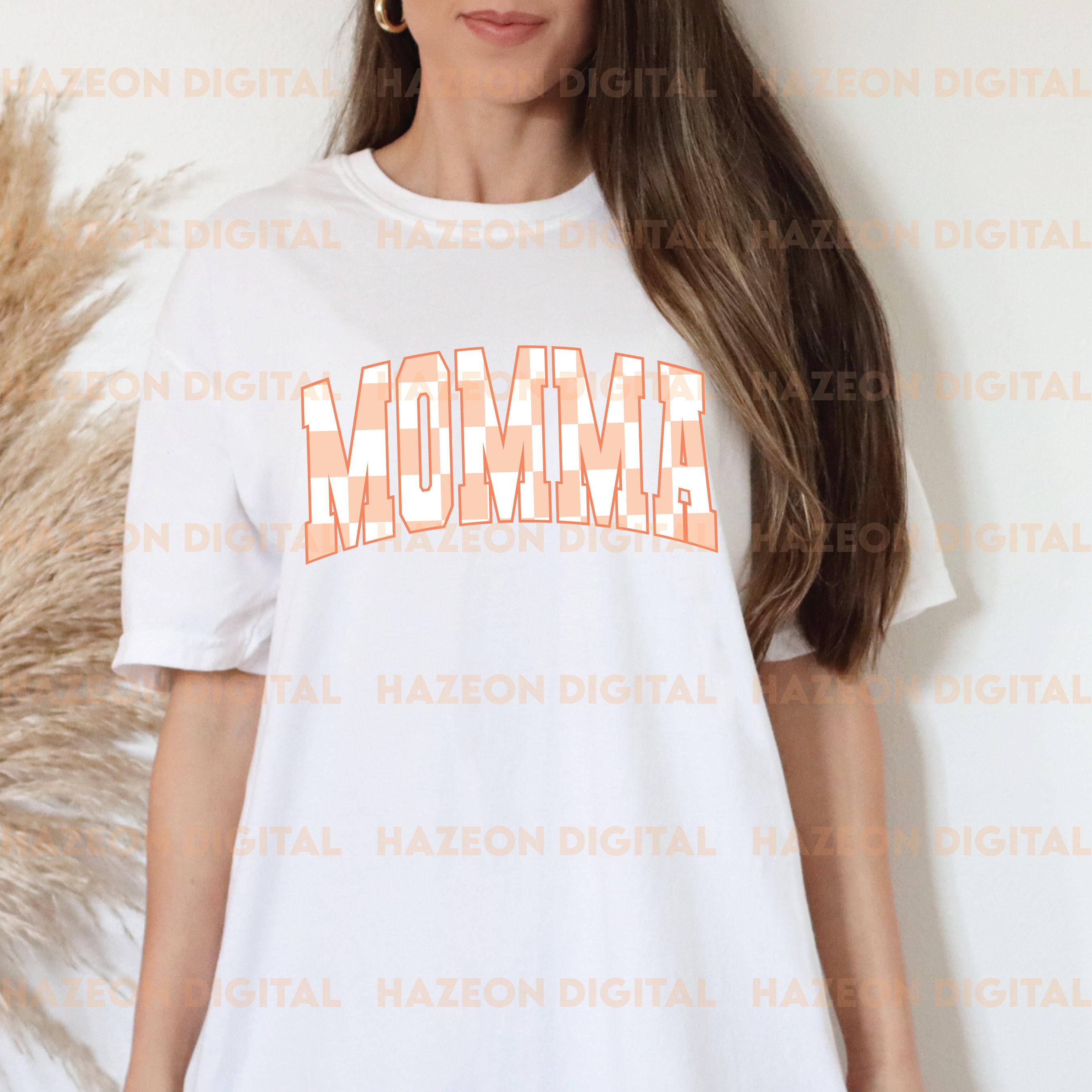 Trendy Retro Momma PNG Checkered Varsity Popular Aesthetic - Etsy