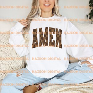 Trendy Christian Amen PNG Checkered Varsity Png Jesus Png Christian ...