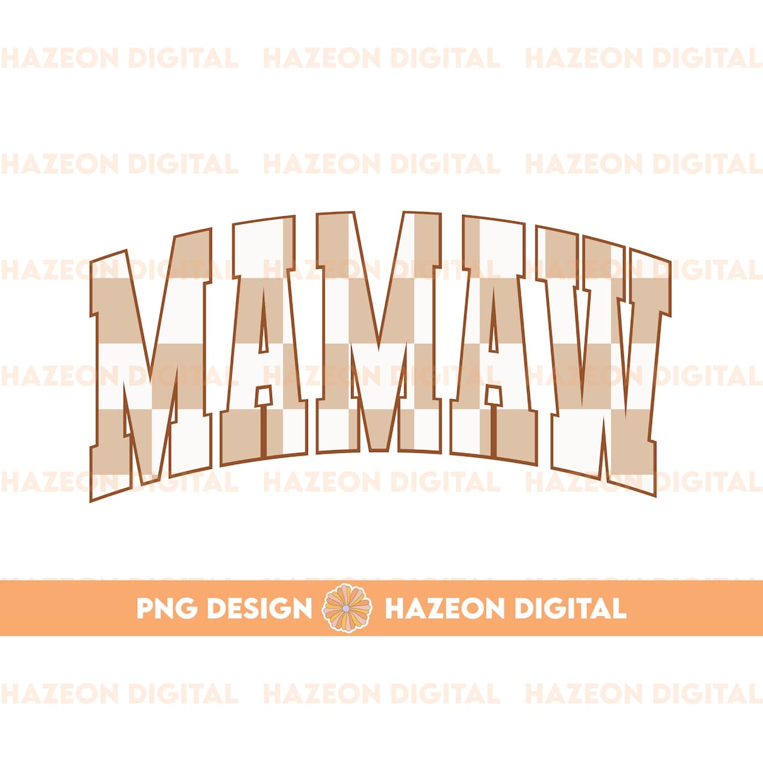 Trendy Retro Mamaw PNG Checkered Varsity Popular Aesthetic Trendy Mamaw ...