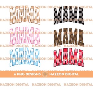 Trendy Retro Mama PNG Checkered Bundle Varsity Popular Aesthetic Trendy ...