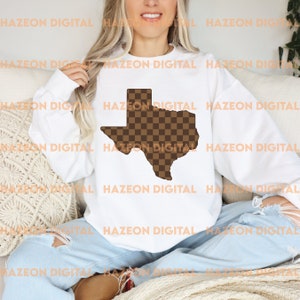 Trendy Retro Texas PNG Checkered Varsity Popular Aesthetic Trendy Texas ...