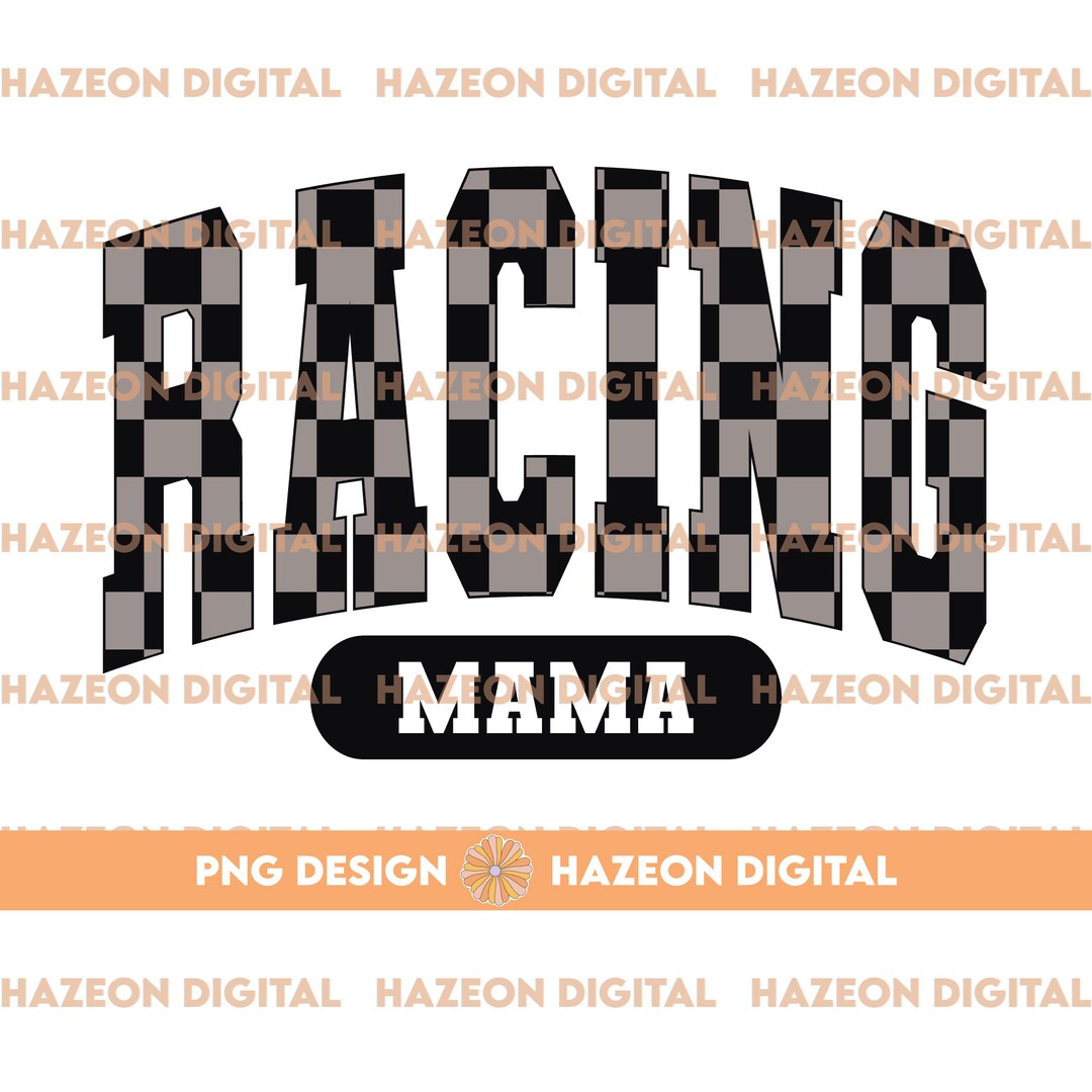 Trendy Retro Racing Mama PNG Checkered Varsity Popular Aesthetic Trendy ...