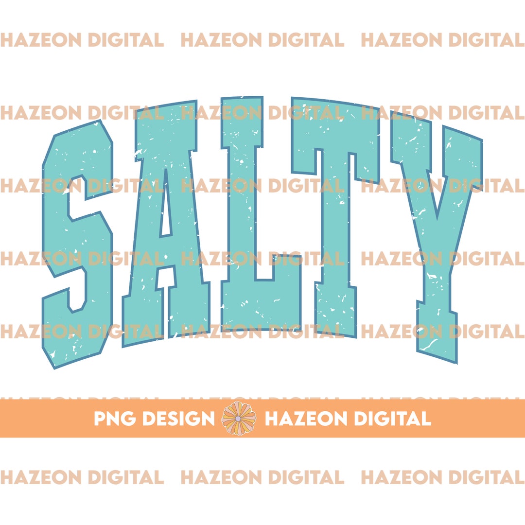 Salty Png Distressed Trendy Retro Varsity Surfer Coconut Girl Png VSCO ...