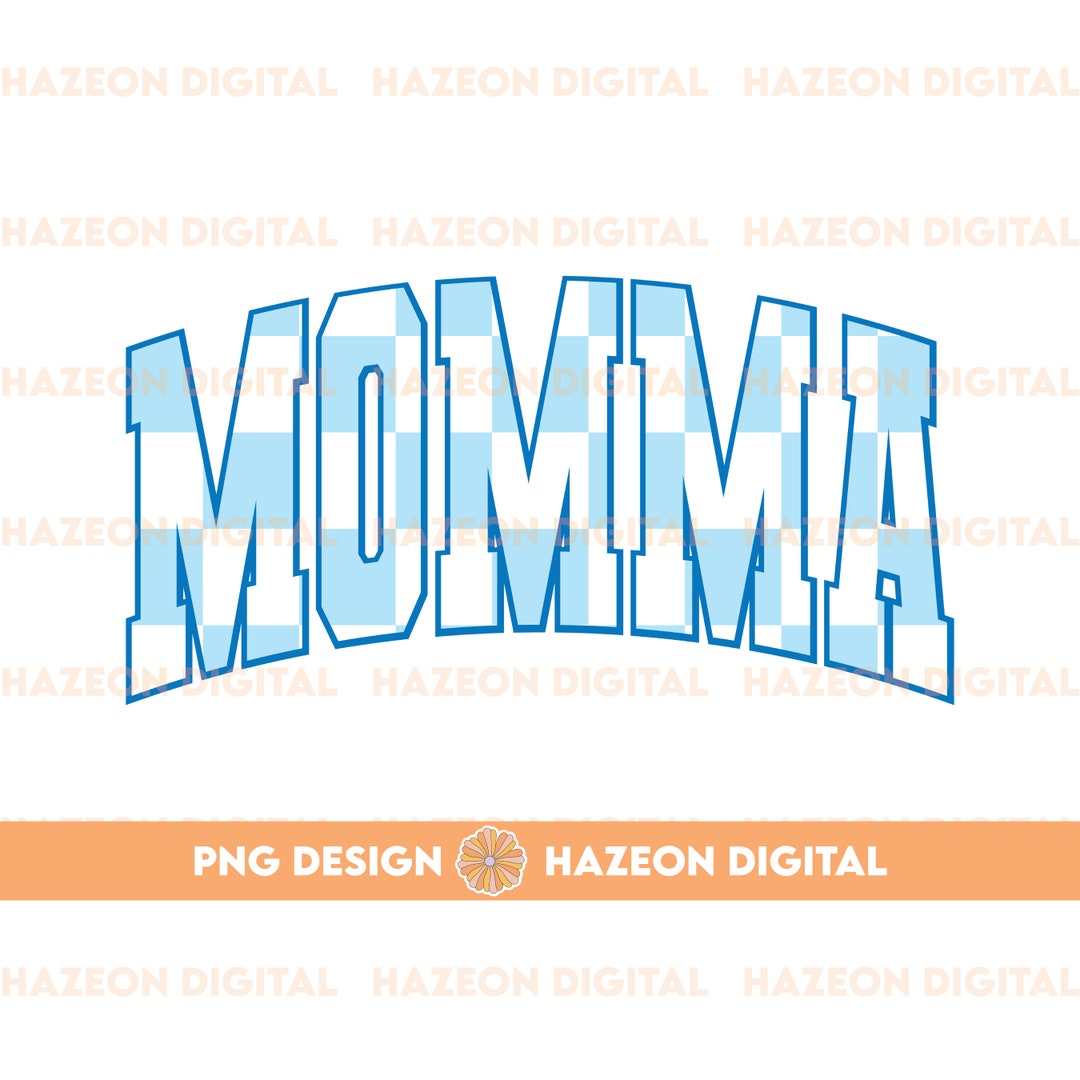 Trendy Retro Momma PNG Checkered Varsity Popular Aesthetic Trendy Mom ...