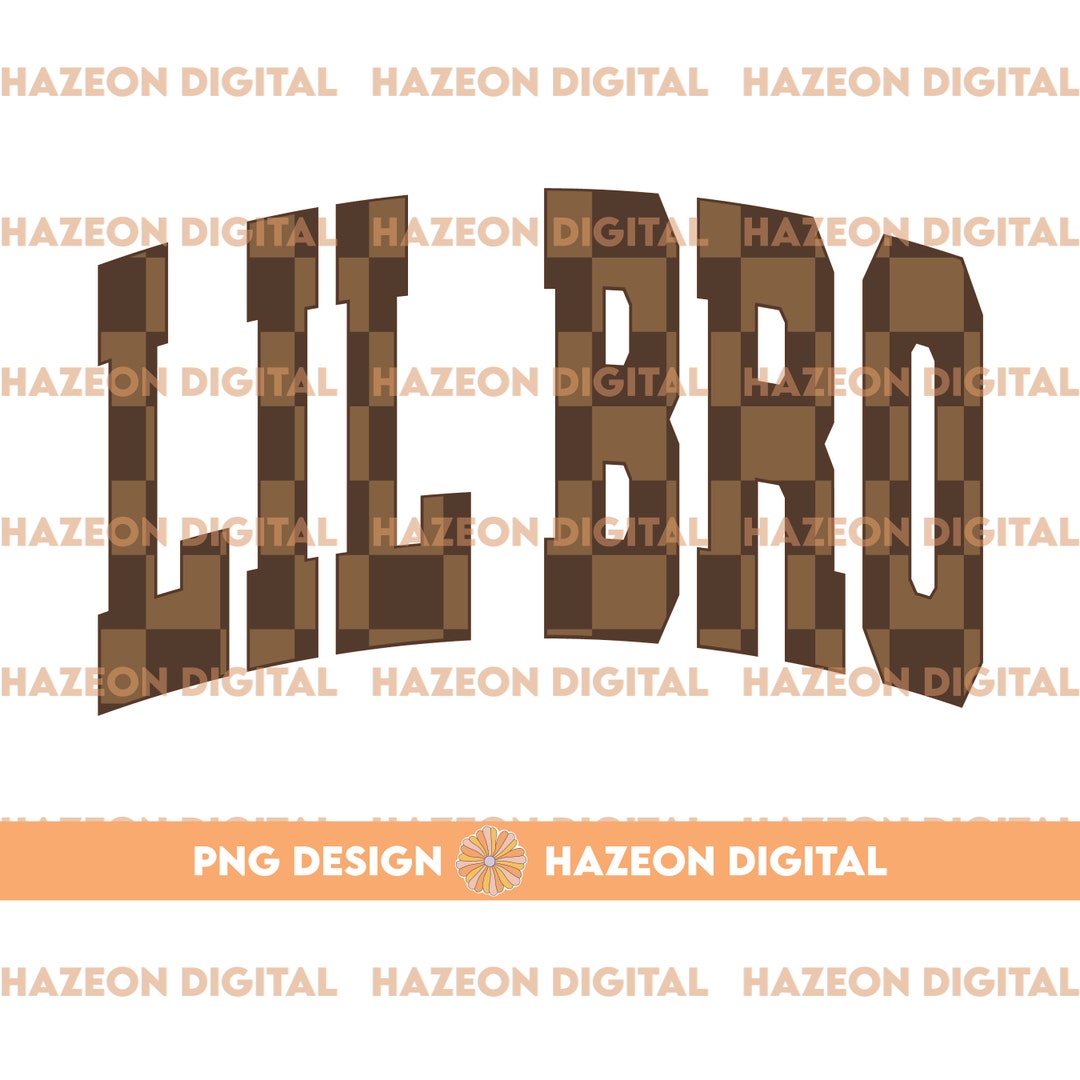 Trendy Retro Lil Bro PNG Checkered Varsity Popular Aesthetic Trendy Lil ...