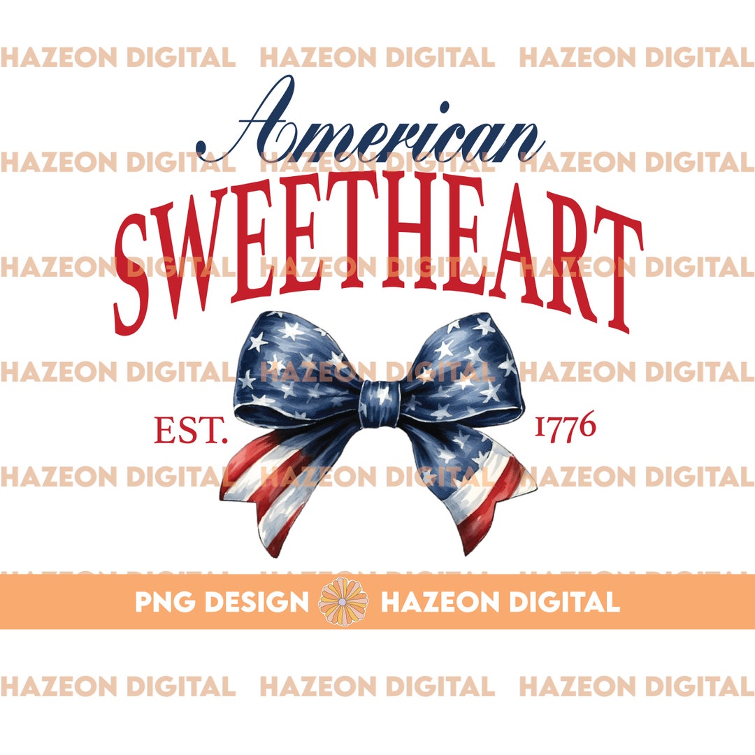 Coquette 4th of July PNG American Sweetheart Patriotic Trendy Retro ...