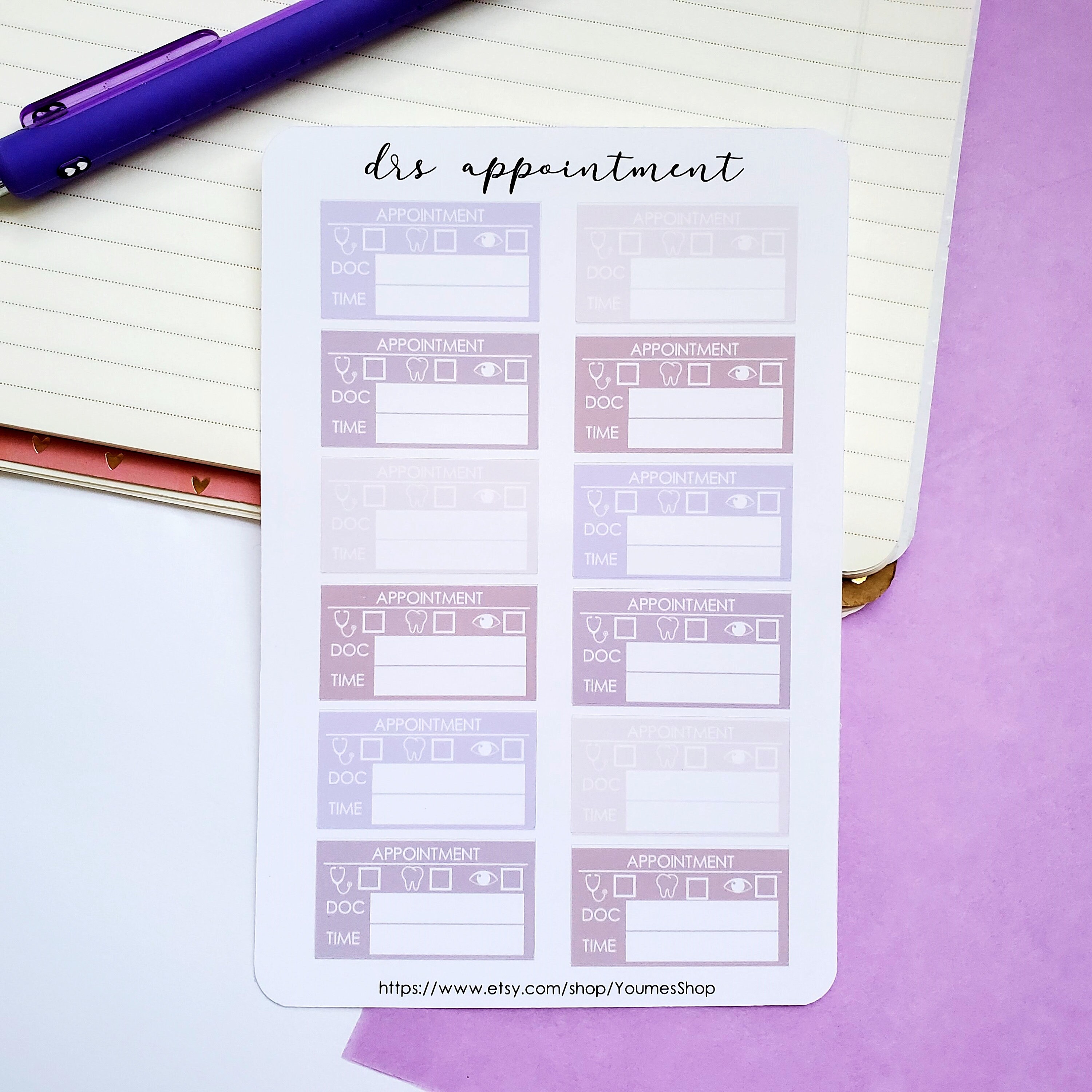Pegatinas de recordatorio de citas médicas para planificadores - Etsy ...